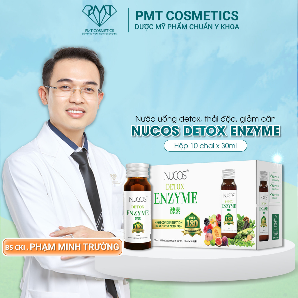 Nước uống detox, thải độc và giảm cân Nucos detox Enzyme 30ml x 10 chai ...