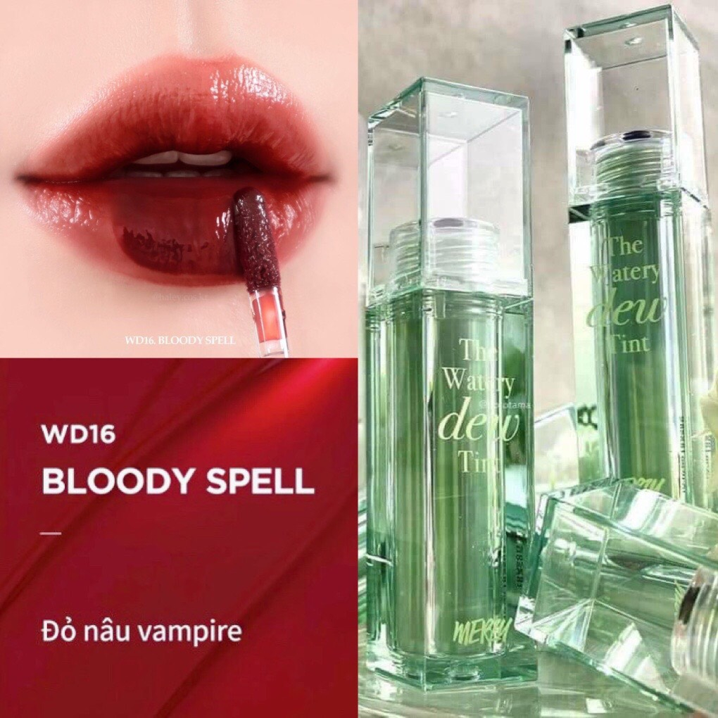 Son Tint Merzy The Watery Dew Tint 4g #WD16: BLOODY SPELL | Shopee Việt Nam