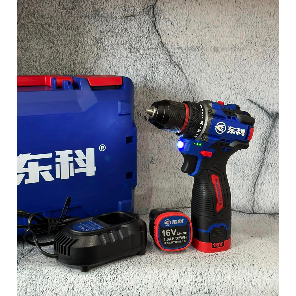 Máy khoan pin, máy khoan động lực DONGKE DGT01-1610B không chổi than, đầu 10mm autolock, lực ...