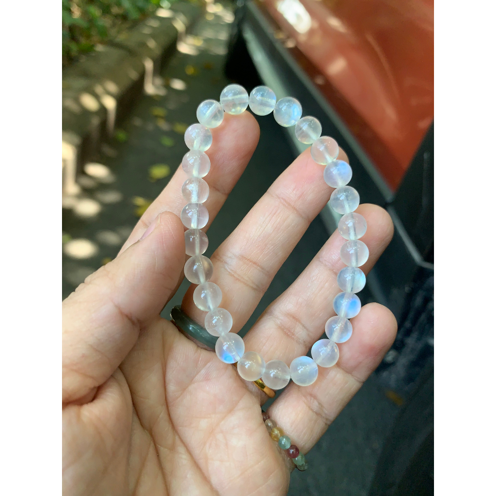 [Moonstone] Vòng tay lắc tay Moonstone trắng trong , size 7,4-7,9mm ...