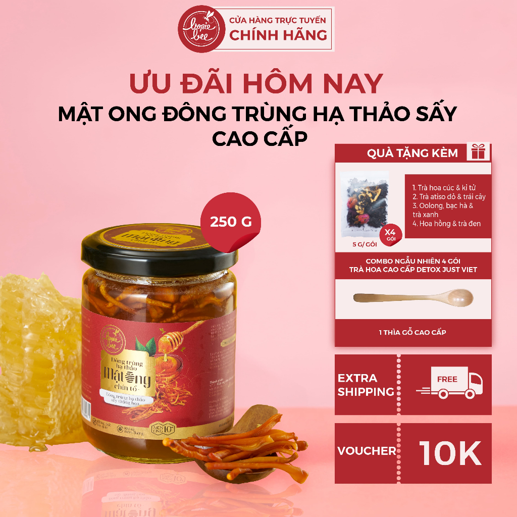Mật Ong Cao Cấp Bonie Bee Ngâm Đông Trùng Hạ Thảo Sấy Thăng Hoa - Mật ...