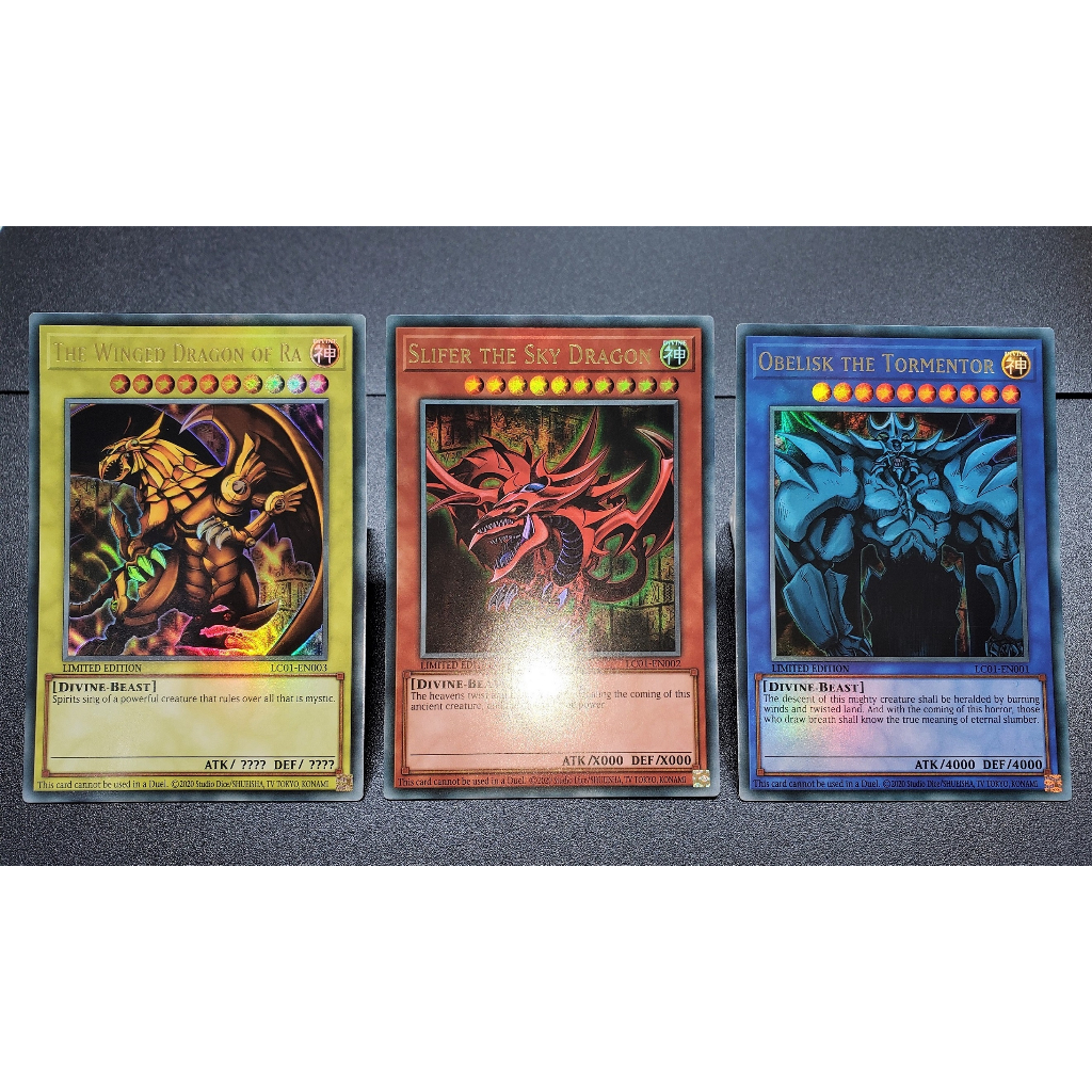 Obelisk The Tormentor + Slifer The Sky Dragon + The Winged Dragon Of Ra ...