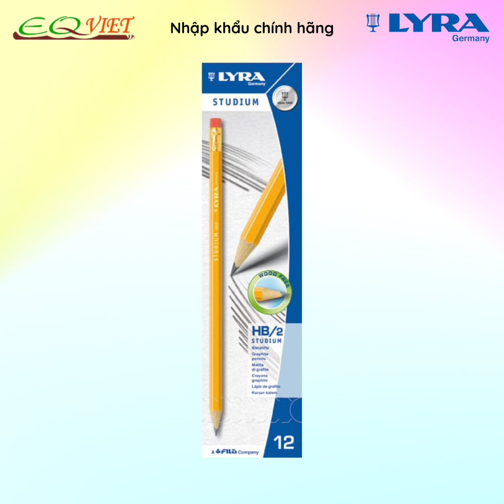 Bút chì đen có tẩy LYRA Studium HB/2 nhập khẩu Đức 1280100 | Shopee ...