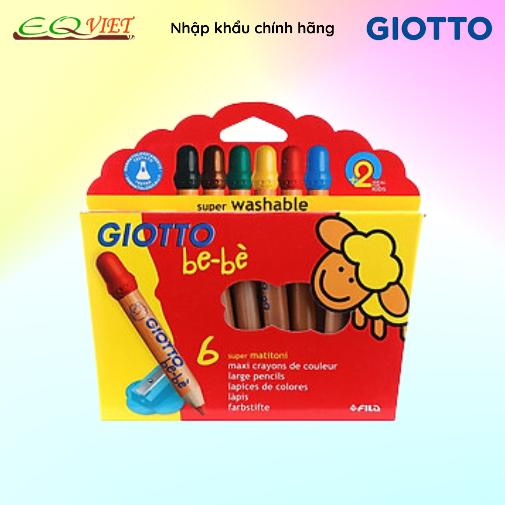 Hộp bút sáp 6 màu cho trẻ nhỏ nhập khẩu Ý GIOTTO Be-bè Thân to 466400 ...