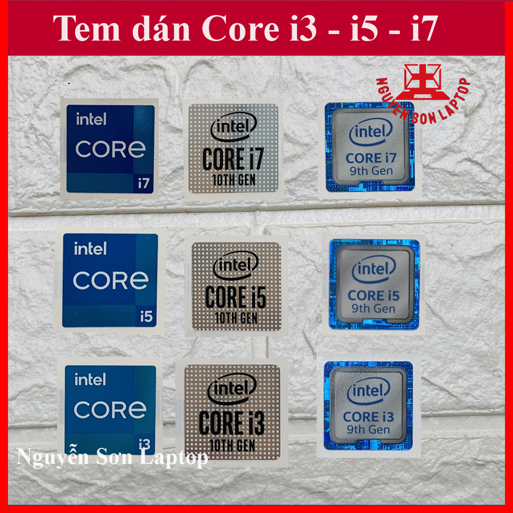 💥 TEM DÁN CORE I3 i5 i7 STICKER LOGO INTEL NHIỀU THẾ HỆ CPU | Shopee ...