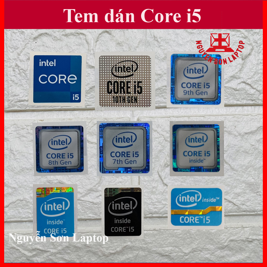 💥 TEM DÁN CORE I5 STICKER LOGO INTEL NHIỀU THẾ HỆ CPU | Shopee Việt Nam