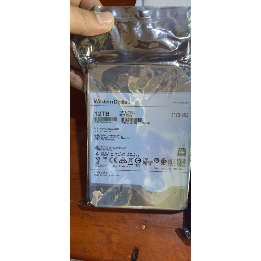 Ổ cứng HDD WD Enterprise Ultrastar DC HC520 12TB 3.5" (HUH721212ALE604 ...