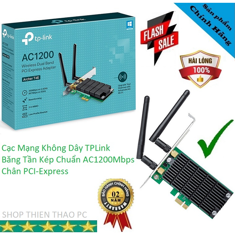 Cạc mạng Wifi PCI TP-Link Archer T4E AC1200Mbps | Shopee Việt Nam