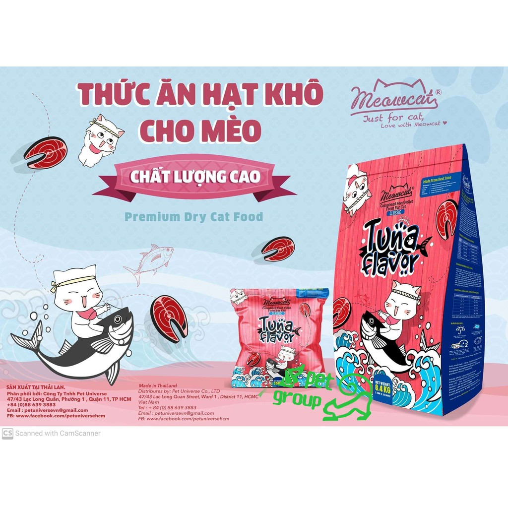 Thức Ăn Hạt Khô Cho Mèo Tuna Meowcat Gói 350g & Chó Trưởng Thành Toby Adult Vị Bò Gói 500g ...