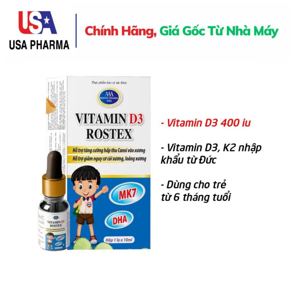 Vitamin D3 ROXTECH, Vitamin K2 MK7 tăng cường hấp thu canxi, chắc khỏe ...