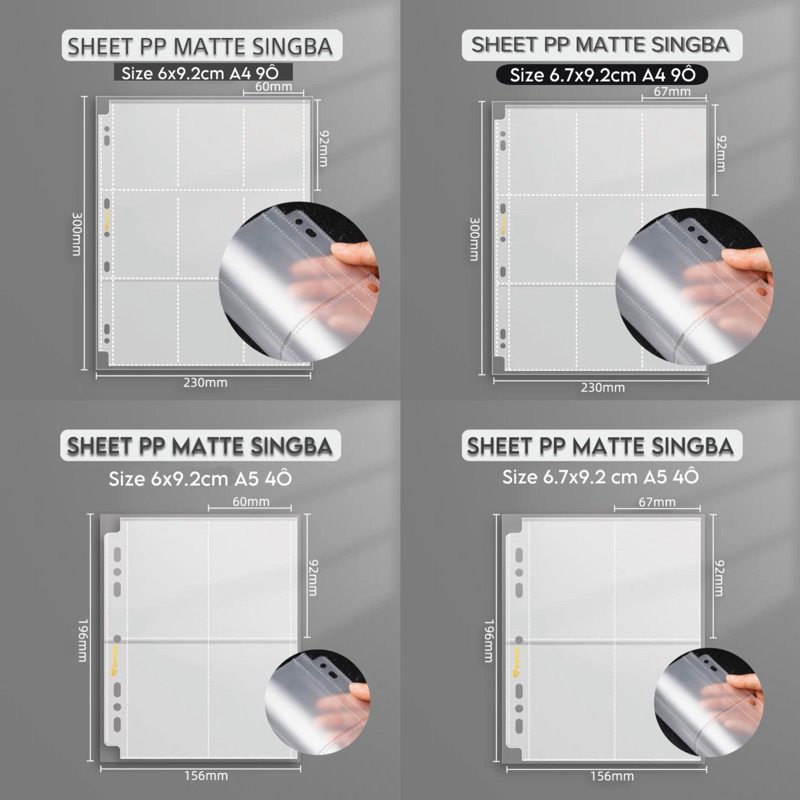 [CÓ SẴN] SHEET PP MATTE SINGBA LƯU TRỮ ẢNH - Cáo nuôi rái cá | Shopee ...