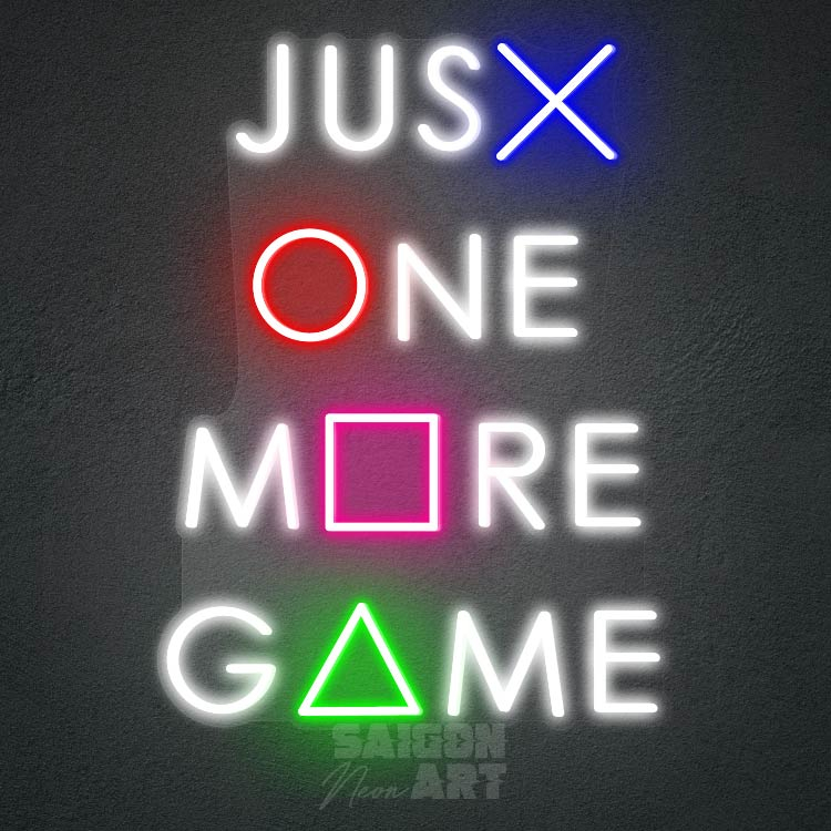 JUST ONE MORE GAME LED neon | Đèn LED neon Gaming Room | Đèn neon sign ...