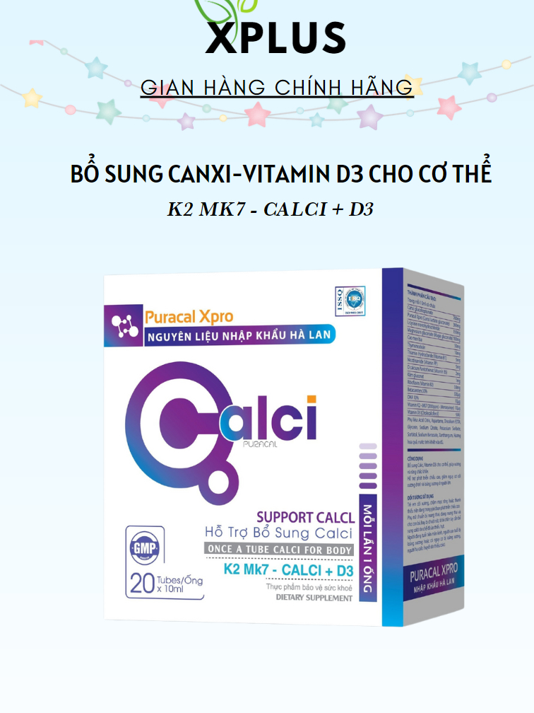 Siro CALCI bổ sung Canxi-vitamin D3-K2 giúp xương và răng chắc khoẻ,phát triển chiều cao và ngừa ...