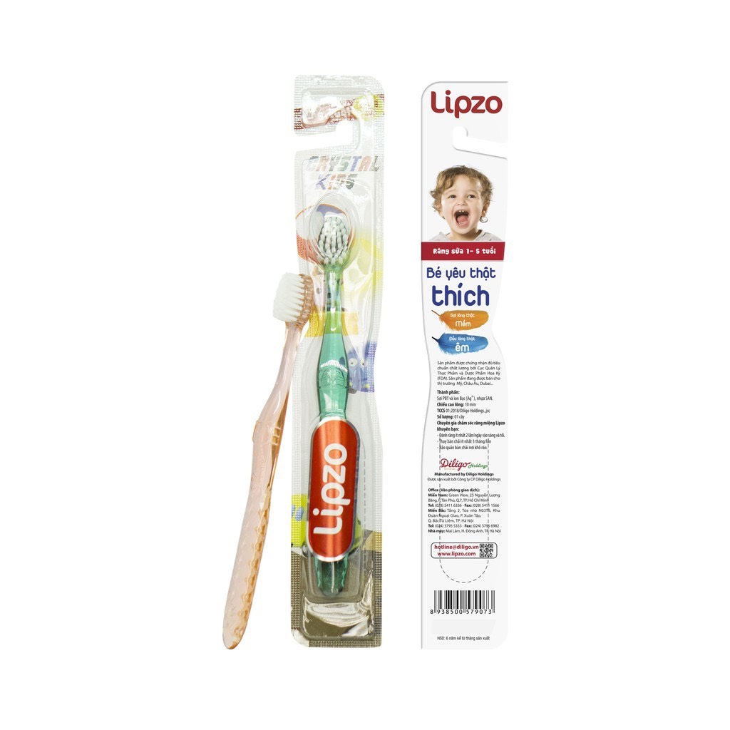 Bàn Chải Đánh Răng Lipzo Crystal Kids Dành Cho Trẻ Em Từ 2 - 5 Tuổi ...