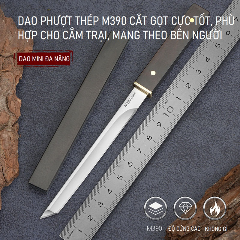 Dao Cầm Tay Mini Đa Năng, Chất Liệu Thép M390 Chống Gỉ Sét, Chống Mài Mòn, Chịu Nhiệt Cao, Phù ...