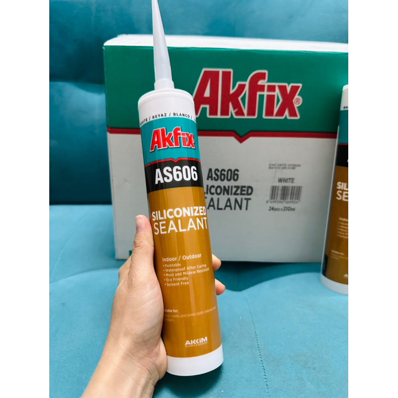 Keo trám khe nứt tường chống thấm Akfix AS606 310ml sơn phủ được, gốc acrylic + silicon (nhập ...