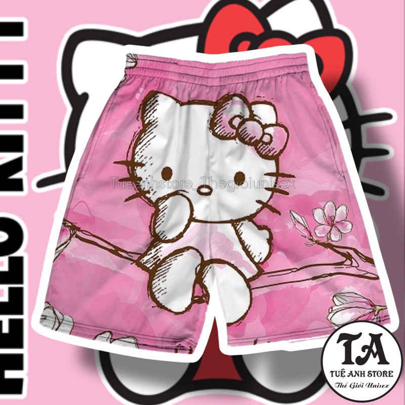 Quần Hello Kitty Mèo Dễ Thương - Quần Short Lững Cartoon Nam Nữ Hoạt ...