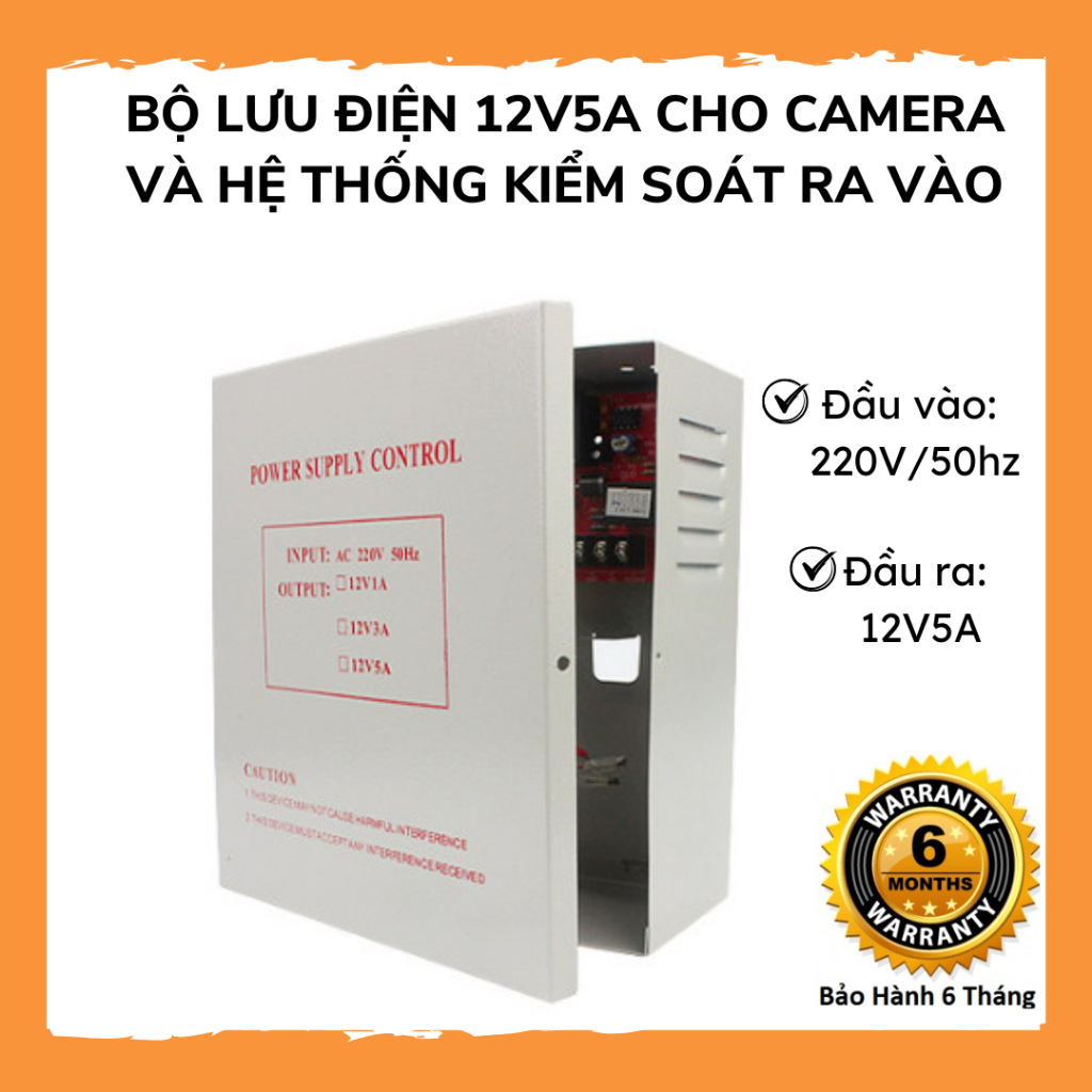 UPS Bộ Lưu Điện 12V5 Cho Camera, Modem Wifi, Kiểm Soát Cửa, Khóa Điện ...