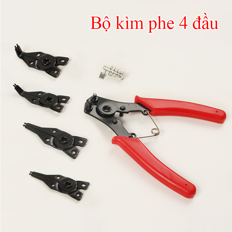 Bộ kìm mở phe đa năng 4 đầu thay thế Kìm mở phanh, kìm mở phe thép hợp kìm cao cấp 4 trong 1 ...