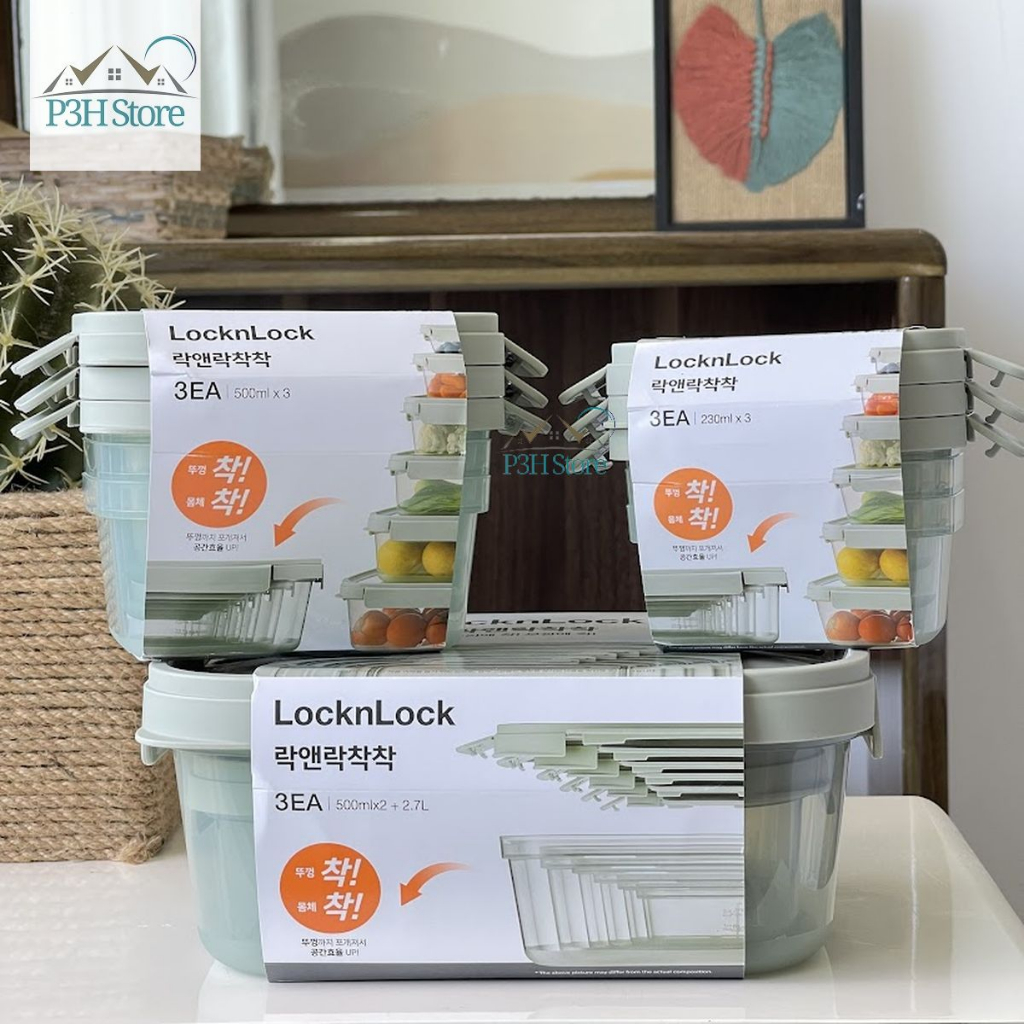Hộp bảo quản thực phẩm LocknLock Chak Chak nhựa PP kín hơi có thể dùng trong lò vi sóng LTN310S3 ...