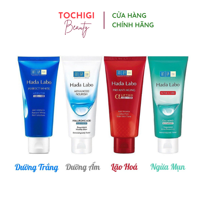 Sữa Rửa Mặt Hada Labo Advanced Nourish / Perfect White / Acne Care / Pro Anti Aging Cleanser 80g ...