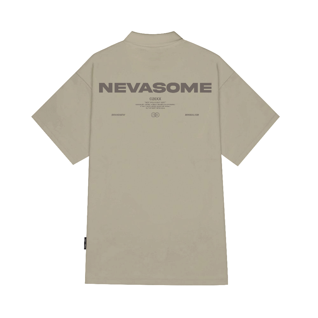 Áo Polo Oversize Local Brand NEVASOME Minimalism Ghi Cotton Tay Lỡ Form ...
