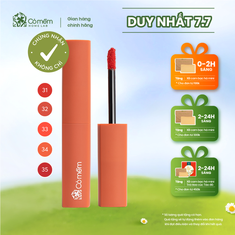 Son Kem Nhung Lì Mượt Không Silicone Cỏ Mềm Màu Đẹp An Toàn Từ Thiên ...