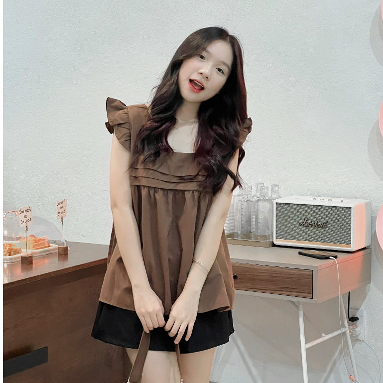 Set babydoll áo cánh tiên kèm quần (ảnh thật) | Shopee Việt Nam