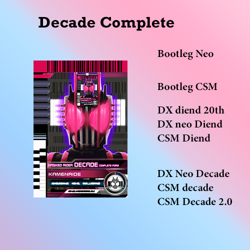 [Có Sẳn]Đồ chơi Rider card CSM DX Bootleg đọc được Decade set của ...