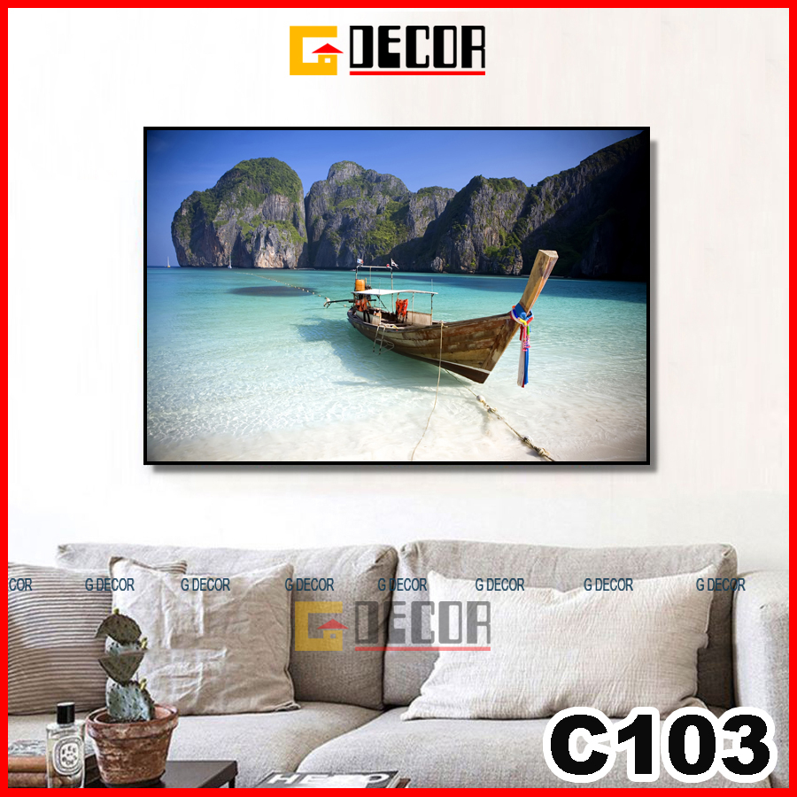 Tranh treo tường canvas 1 bức hiện đại C103, tranh phong cảnh trang trí phòng khách, phòng ngủ ...