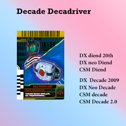 [Có Sẳn]Đồ chơi Rider card CSM DX Bootleg đọc được Decade set của series phim Siêu nhân Kamen ...