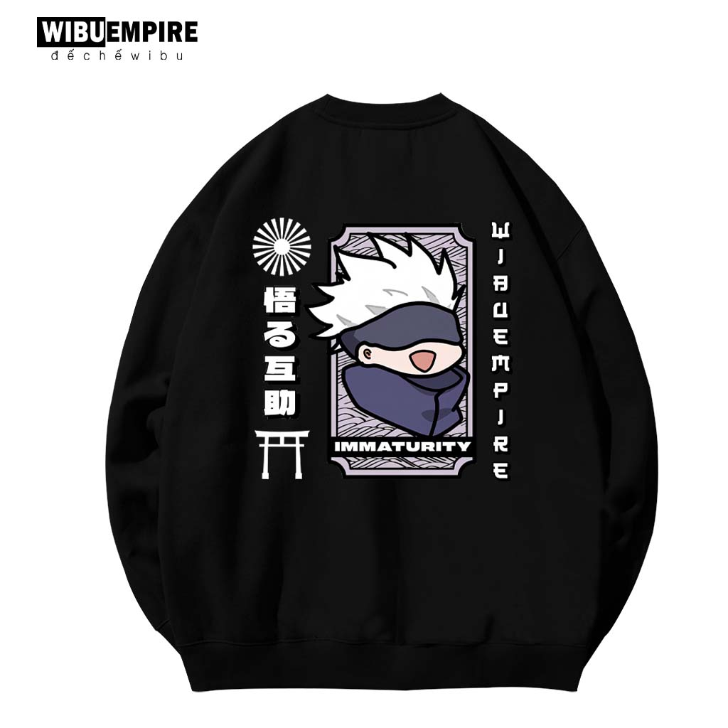 WIBU EMPIRE | Áo Sweater Form Rộng Gojo Satoru | Áo Sweater Anime ...