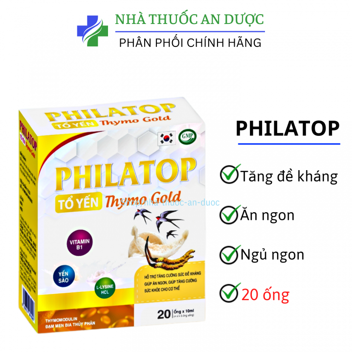 Philatop tổ yến Thymo Gold tăng sức đề kháng, giúp ăn ngon, ngủ ngon ...