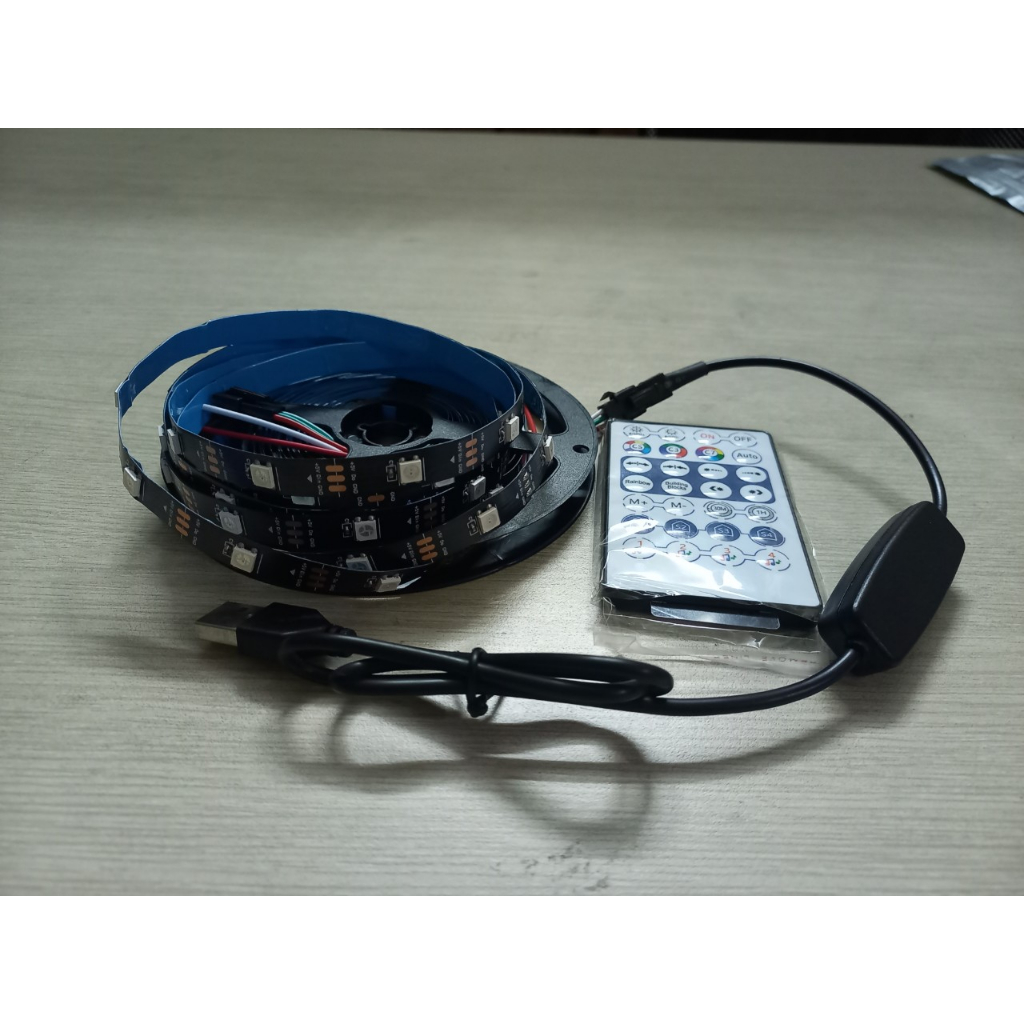 Combo WS2812B - 2m Led dây WS2812B 60Led IP30 màu Đen đã hàn phích cắm ...