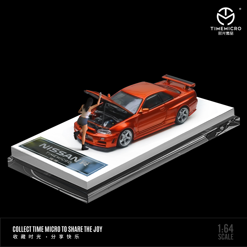Time Micro 1:64 Skylline GTR R34 Z Tune Hood Open Diecast kèm mô hình ...