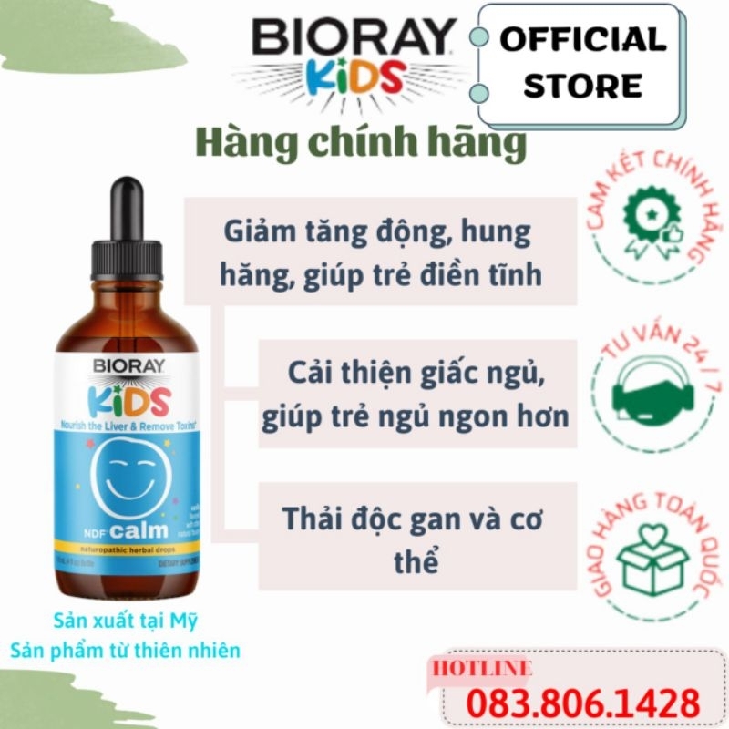 Calm Bioray kids 120ml giảm tăng động, cáu gắt, đào thải độc tố gan ...