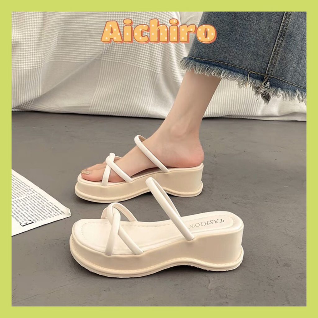 [FULLBOX] Dép Nữ Đế Xuồng Tiểu Thư Đế 6cm siêu êm,Dép dây chéo Aichiro ...