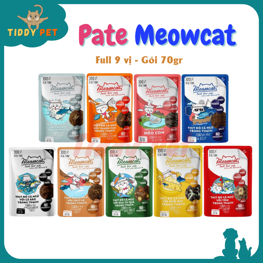 [Còn Hàng] Pate MEOWCAT Dành Cho Mèo Gói 70g, Pate Cho Mèo Nhiều Vị Thơm Ngon, Đầy Đủ Dinh Dưỡng ...