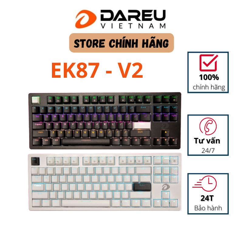 Bàn phím cơ Gaming DAREU EK87 v2 PBT / EK 87L V2 KO LED | Shopee Việt Nam