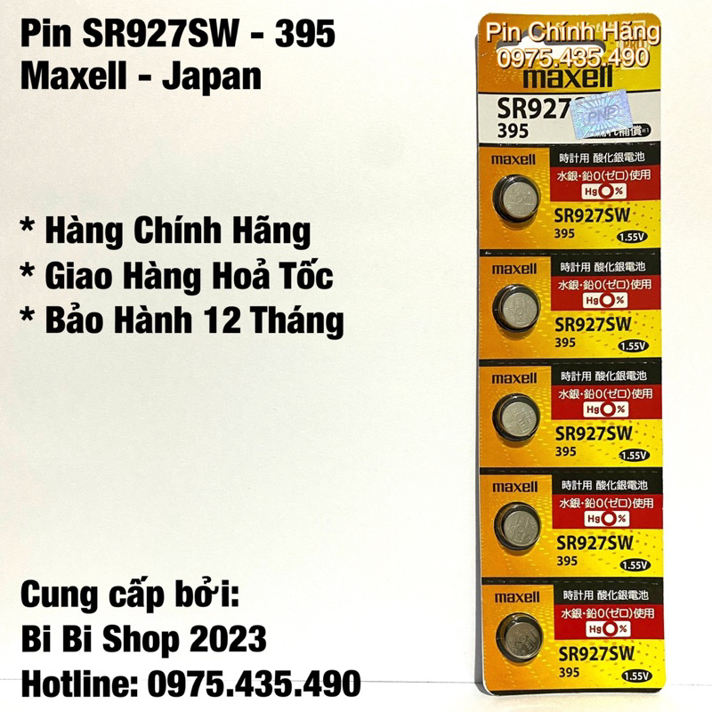 Pin Đồng Hồ SR927SW SR927 395 Maxell chính hãng vỉ 5 viên Made in Japan ...