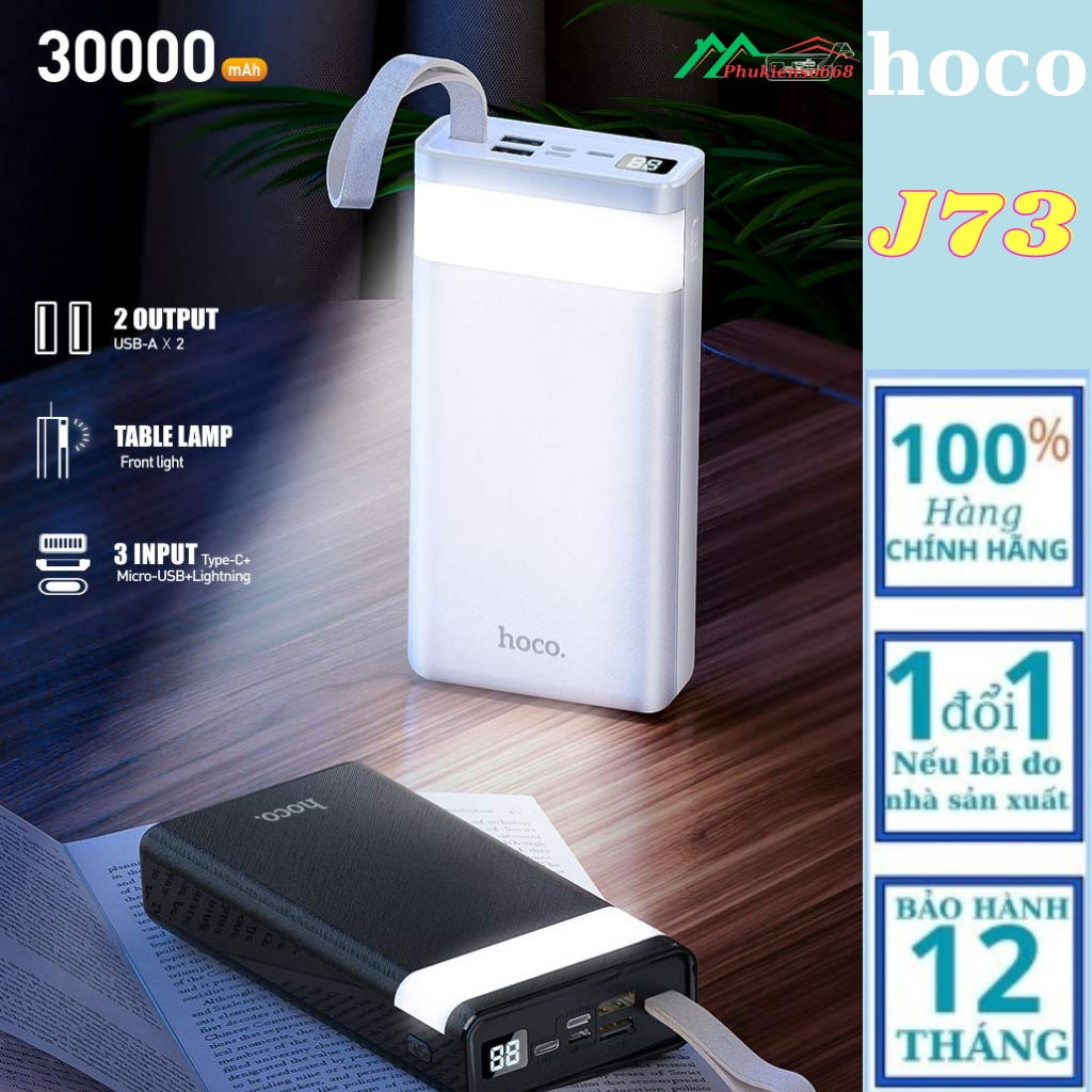 Pin sạc dự phòng Hoco J73 Powerful 30000mAh 2 cổng input, 3 cổng output ...