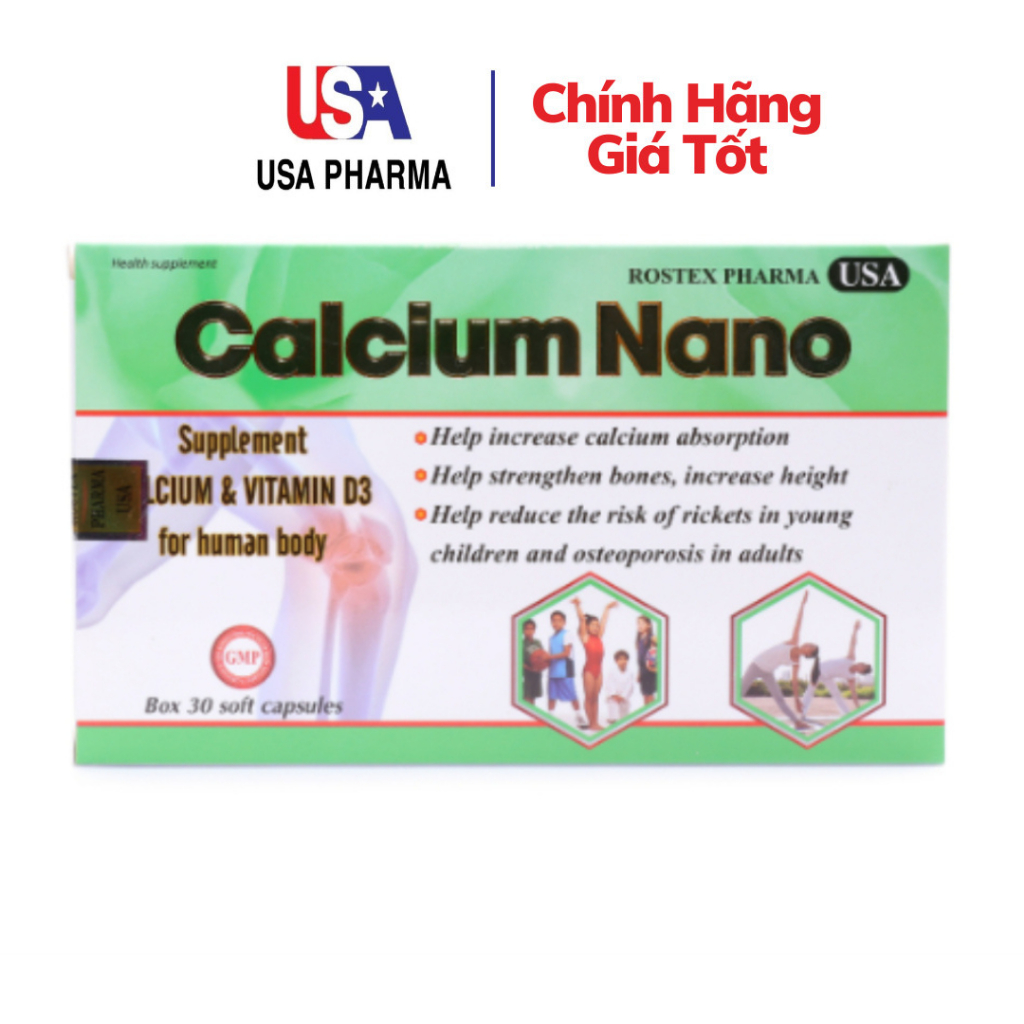 Viên uống Calcium Nano Giúp bổ sung canxi, vitamin D3 tăng chiều cao - Hộp 30 viên | Shopee Việt Nam