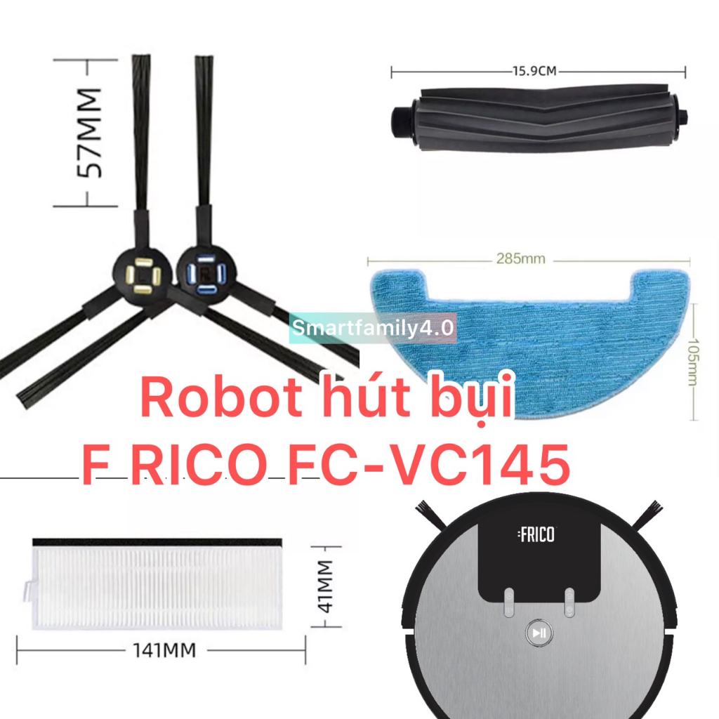 PHỤ KIỆN CHO ROBOT HÚT BỤI LAU NHÀ FRICO FC-VC145 | Shopee Việt Nam