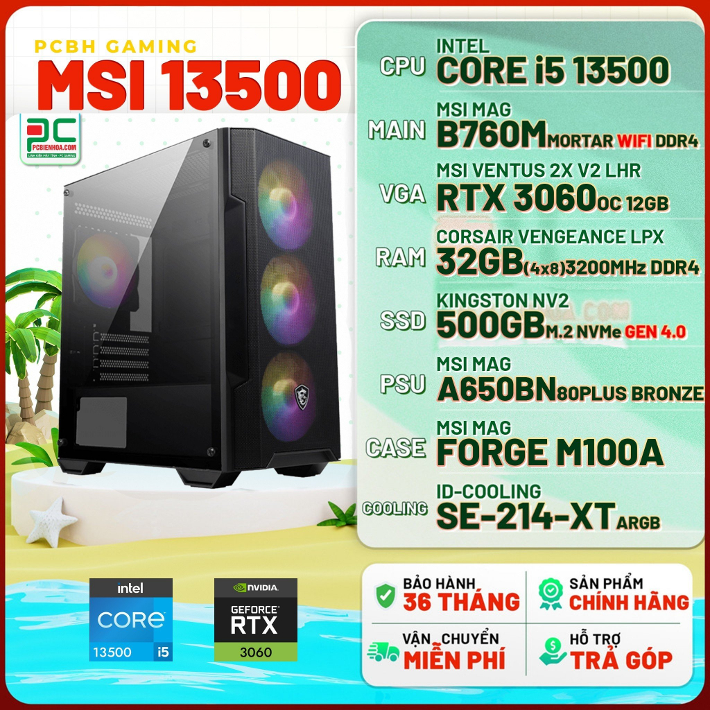 Máy tính Gaming - I5 13500 B760M 32G 500G 650W 3060 12G- 36T | Shopee Việt Nam