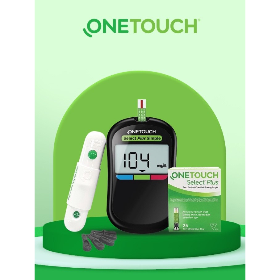 MÁY ĐO ĐƯỜNG HUYẾT ONE TOUCH SIMPLE PLUS tặng kèm 25 que | Shopee Việt Nam