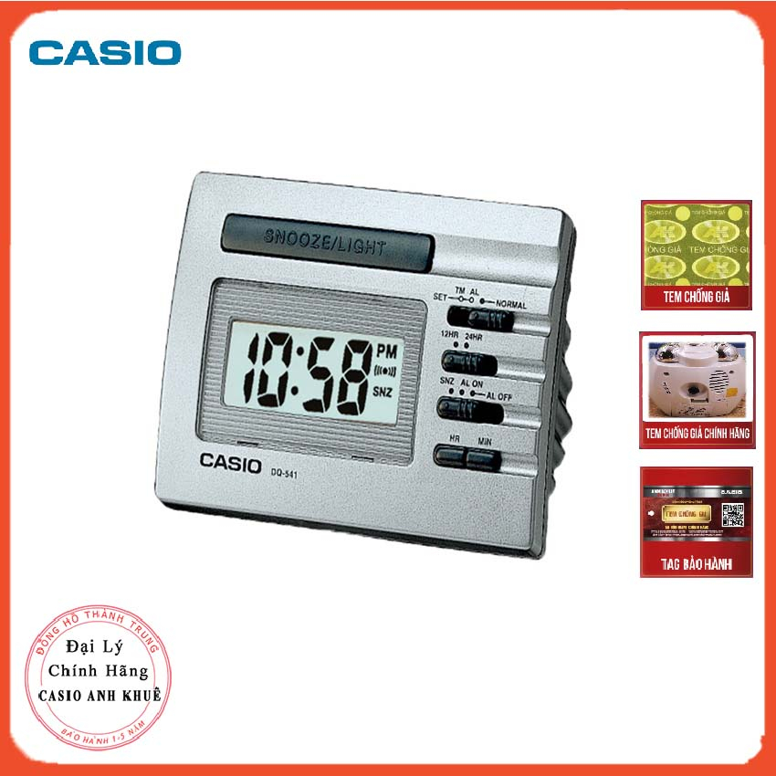 Đồng hồ báo thức để bàn điện tử Casio DQ-541D-8R màu xám trắng | Shopee ...