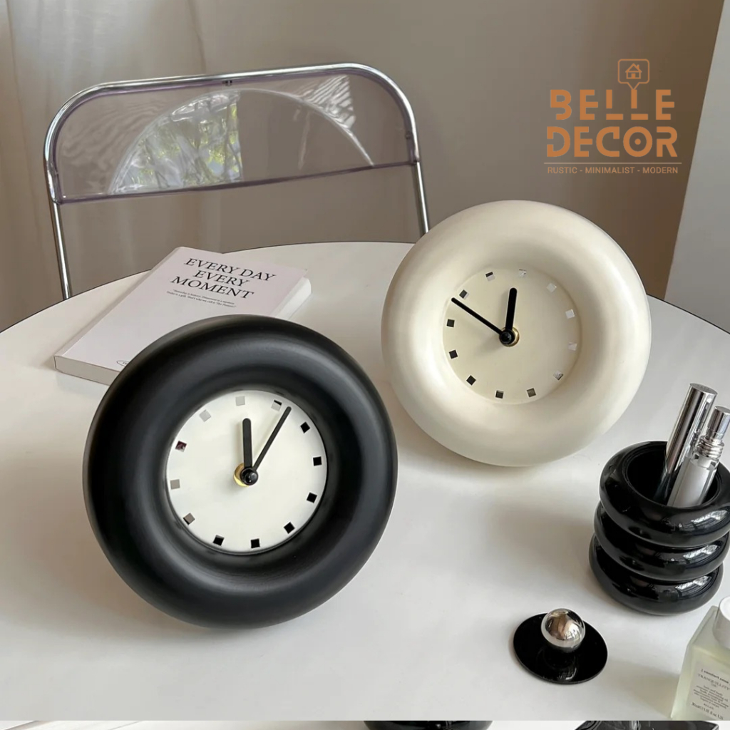 CÓ SẴN Đồng hồ để bàn, treo tường Runjia kim trôi chống ồn decor style ...