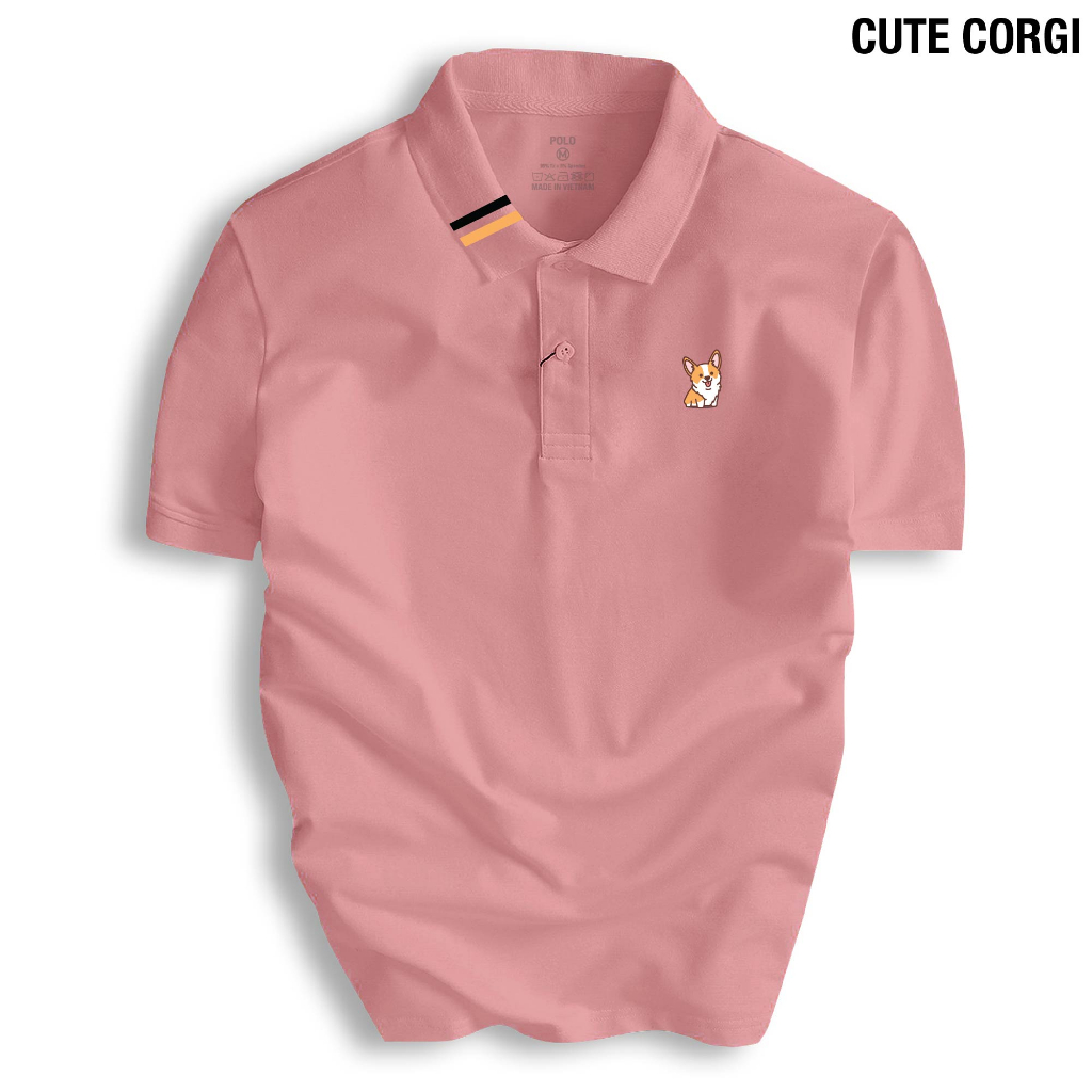 Áo thun Polo CUTE CORGI vải cá sấu co dãn 4 chiều thanh lịch sang trọng ...