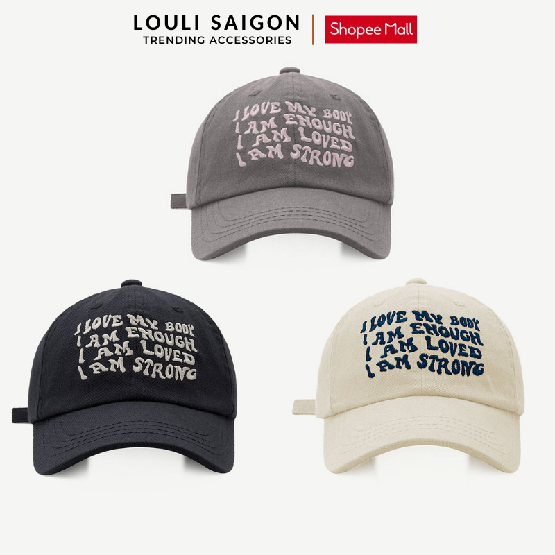 Mũ lưỡi trai nam nữ LOULI SAIGON thêu chữ I LOVE chất liệu vải kaki ...