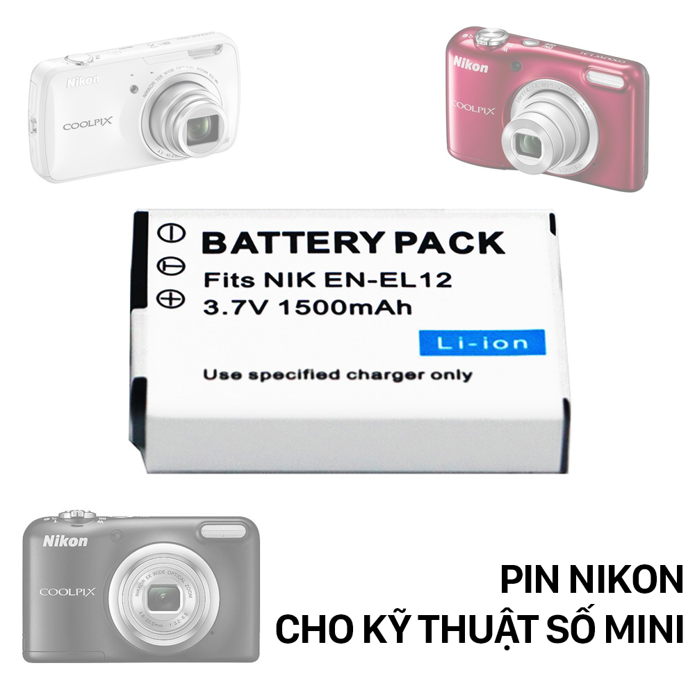 Pin EN-EL12 cho Nikon A900 AW100S P300 P330 P310 S710 S9600... dung ...